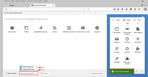 Ativar a barra de ferramentas no Mozilla Firefox - CCM