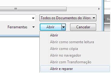 Como abrir um arquivo corrompido no Word