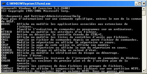 Como ter uma lista completa dos comandos do MS-DOS